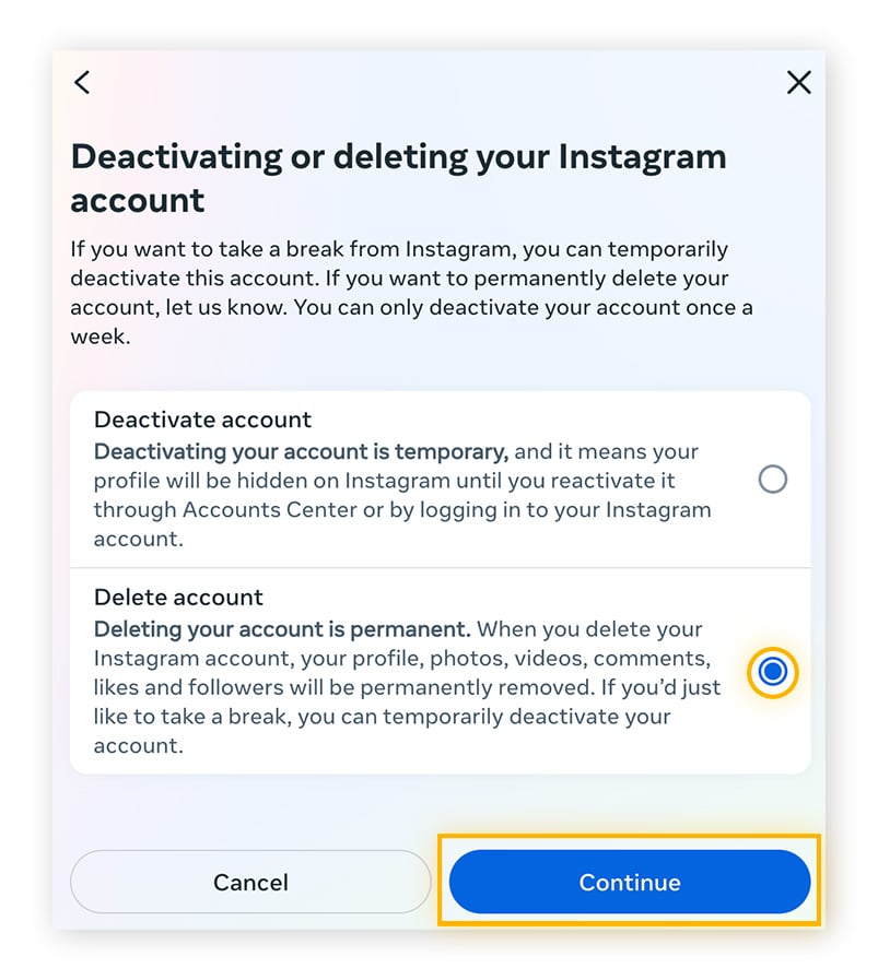 How to Permanently Delete or Deactivate Instagram
